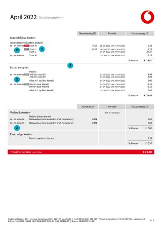 Hulp bij je factuur | Support | Vodafone